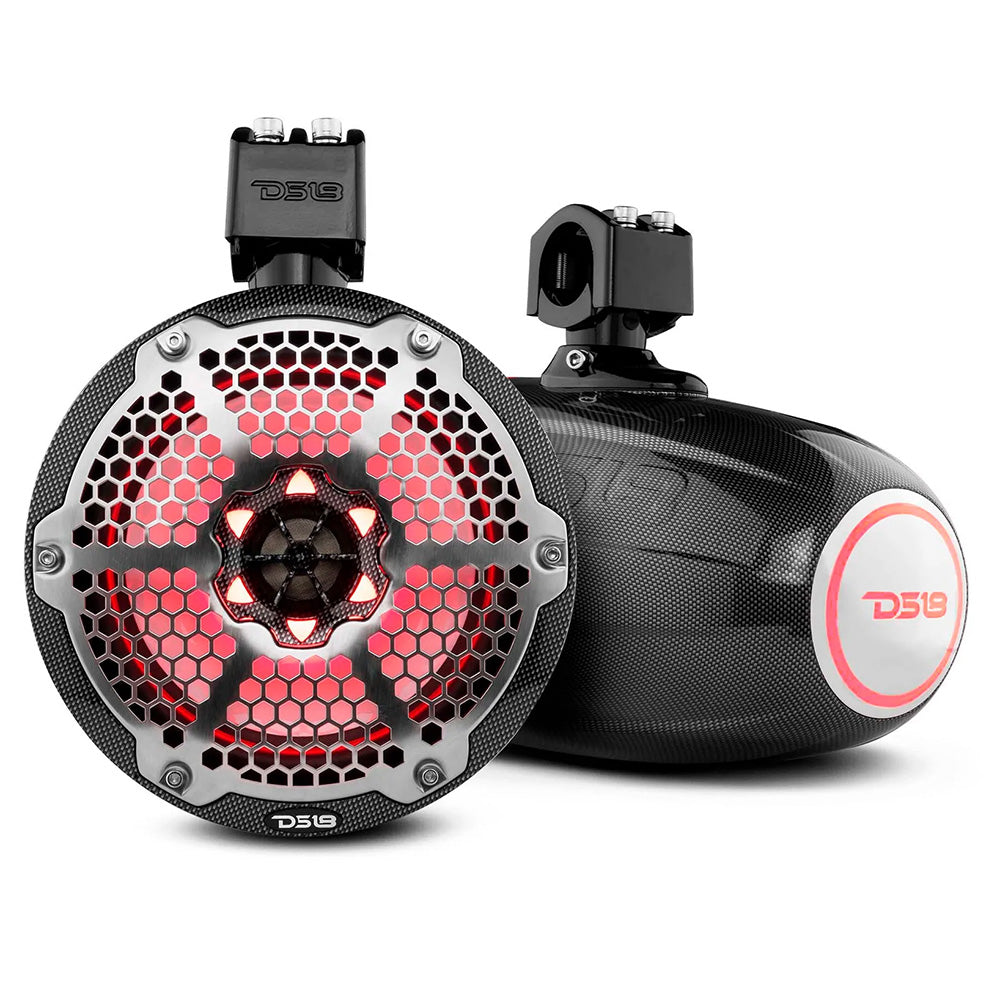 DS18 X Series HYDRO 8" Wakeboard Pod Tower Speaker w/RGB LED Light - 4 ...